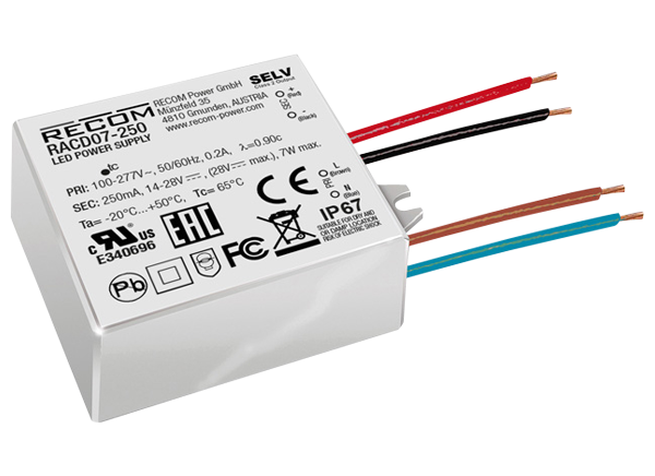 RACD07 7W Constant Current AC-DC LED Drivers - RECOM Power | Mouser