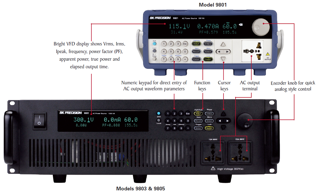 9800 Series Programmable AC Power Sources - B&K | Mouser