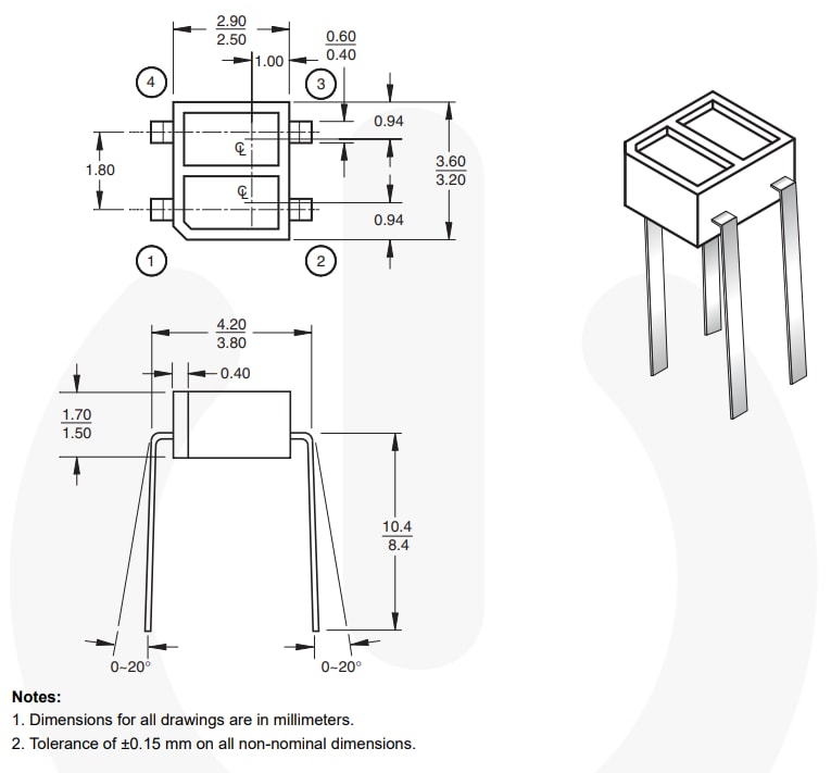 QRE1113 Miniature Reflective Object Sensors - onsemi / Fairchild | Mouser