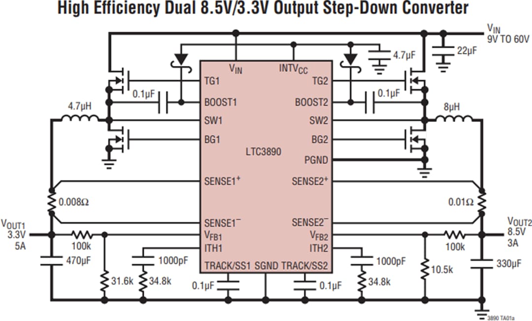 LTC389x Synchronous DC/DC Controllers - ADI | Mouser