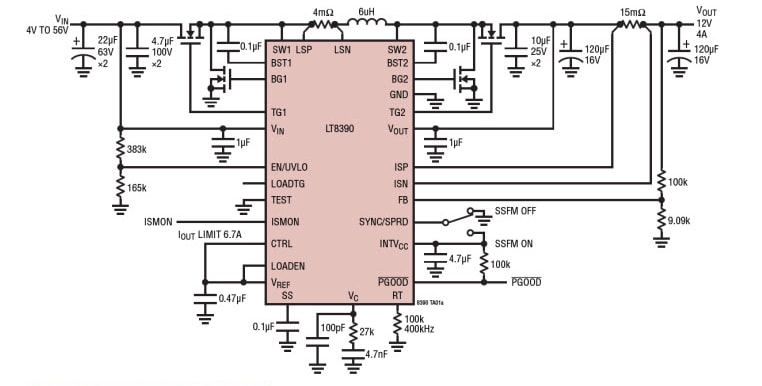 LT8390 Synchronous Buck-Boost Controllers - ADI | Mouser