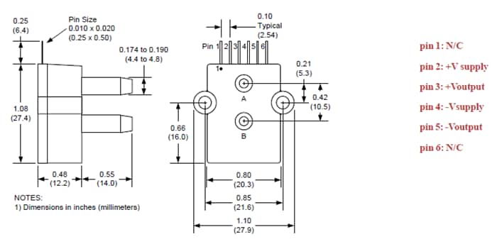 AXCX C-Grade Millivolt Output Pressure Sensors - All Sensors | Mouser