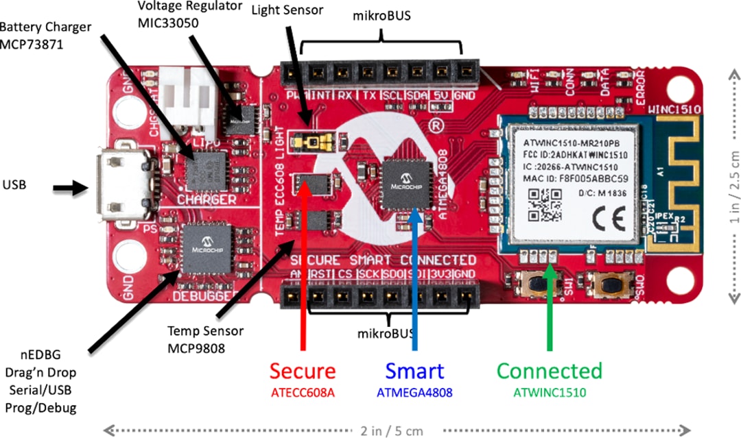 AVR-IoT WA Development Board (EV15R70A) - Microchip Technology | Mouser
