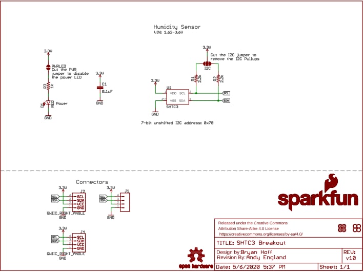 SHTC3 Humidity Sensor Breakout Board (SEN-16467) - SparkFun | Mouser