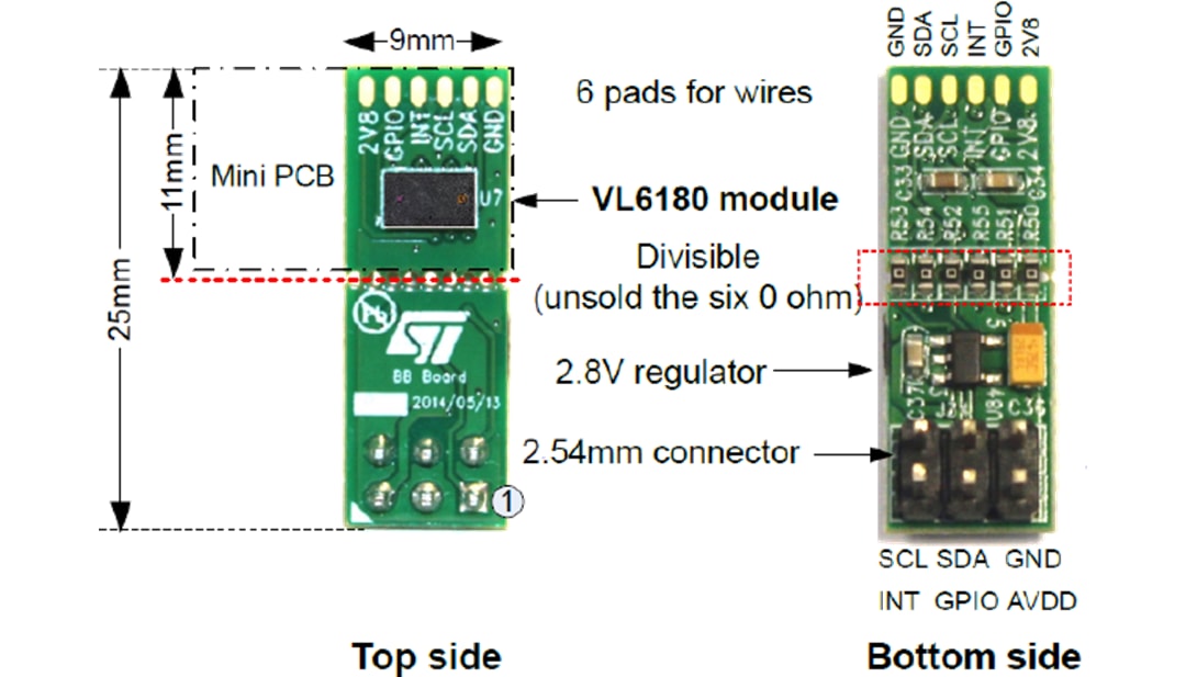 VL6180-SATEL Breakout Boards - STMicro | Mouser