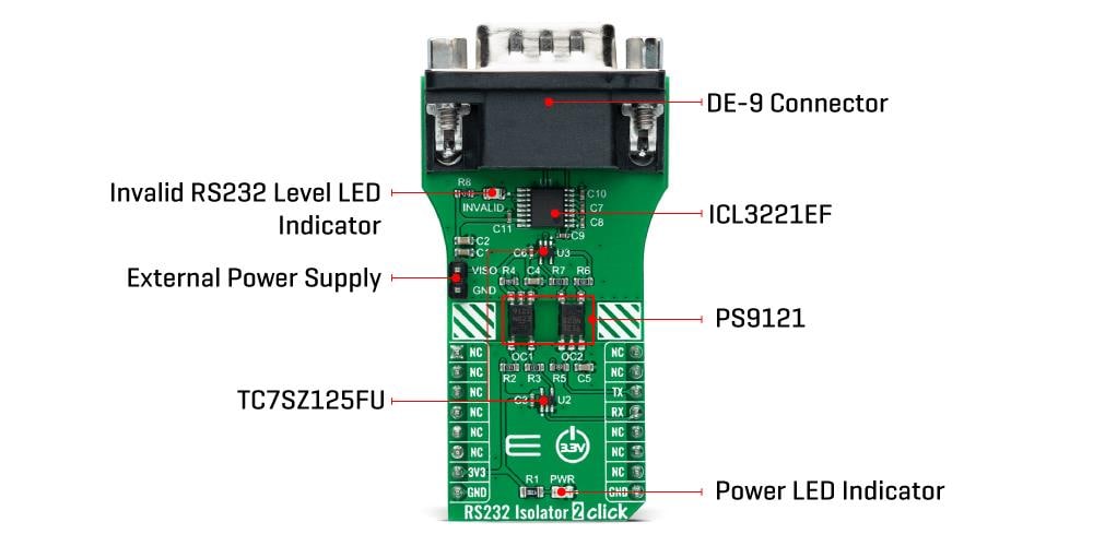 RS232 Isolator 2 Click - Mikroe | Mouser