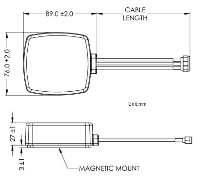 MEA-3IN1-5G-MM Magnet Mount Antenna - Maxtena | Mouser